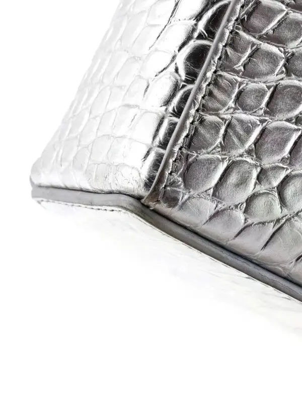 Givenchy Cut Out Crocodile Embossed Leather Small Shoulder Bag