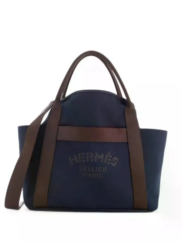 Hermès Sac De Pansage Groom Handbag Canvas Shoulder Bag - Blue