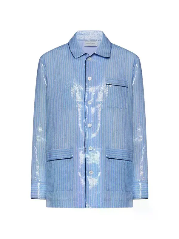 PIERRE-LOUIS MASCIA Kurhi Sequined Striped Shirt
