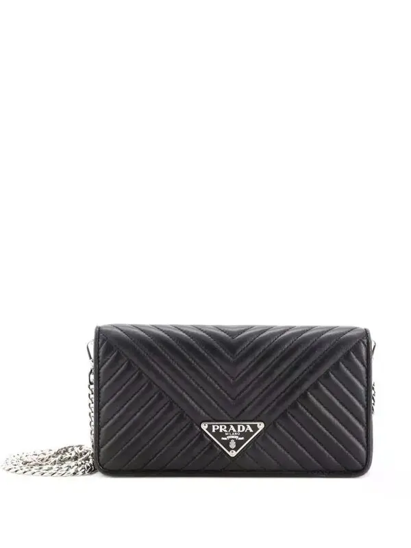 Prada Wallet On Chain Diagramme Quilted Leather Small Shoulder Bag