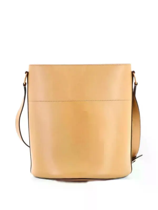 Celine Maillon Triomphe Leather Medium Bucket Bag - Neutrals