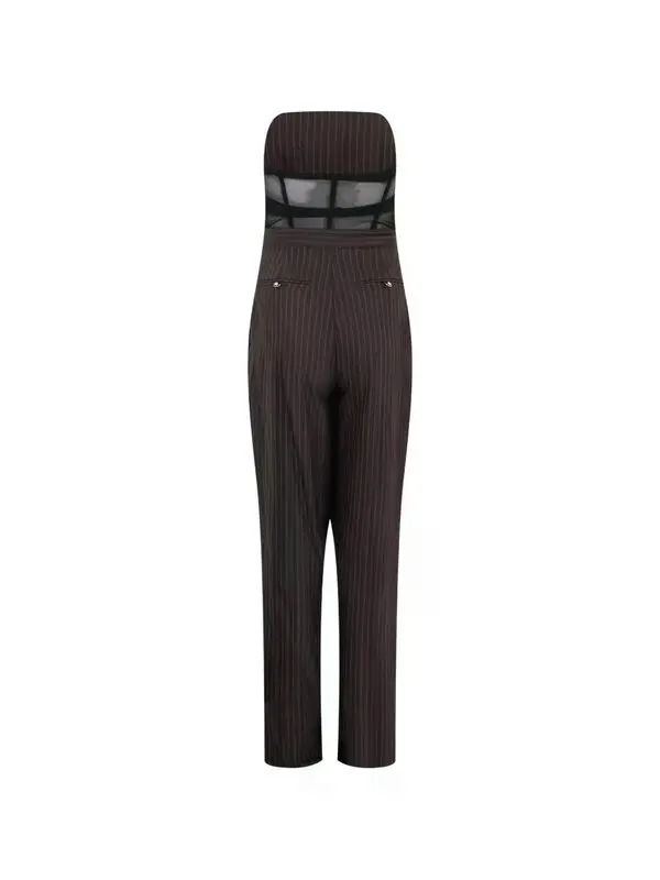 Elisabetta Franchi Pinstriped Cool Wool Jumpsuit