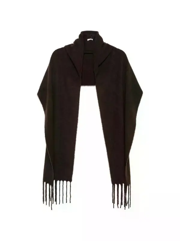 Destin Fringe-trimmed Bouclé Scarf - Brown