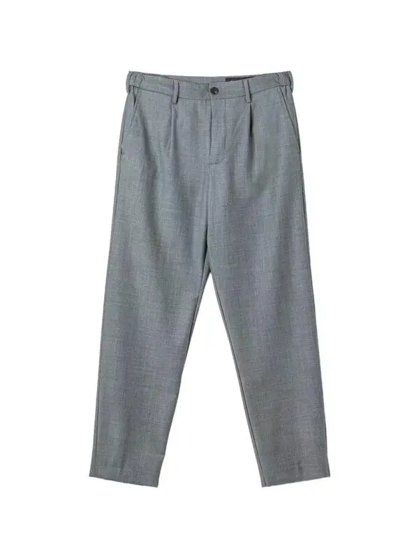 WHITE SAND Luke Pleated Tapered Trousers