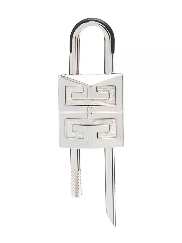 Givenchy Engraved-logo Padlock Keyring - Silver