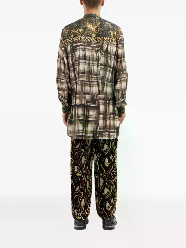 PIERRE-LOUIS MASCIA Aloe Leopard-print Plaid-pattern Shirt