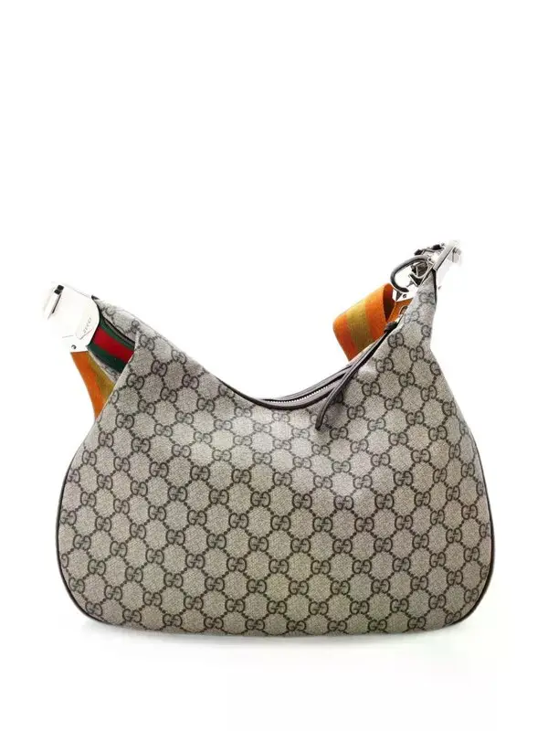 Gucci Attache Shoulder Bag Gg Coated Canvas Medium Hobo Bag - Brown