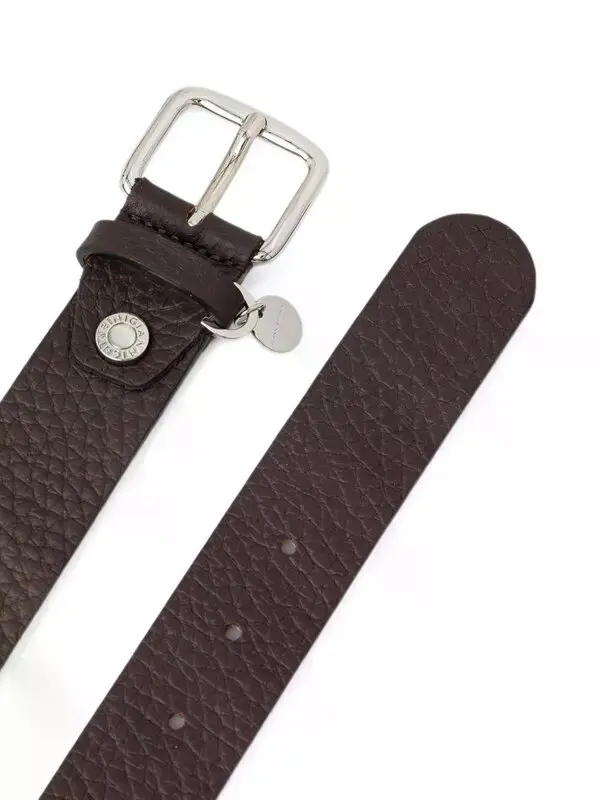 GIANNI CHIARINI Logo-charm Pebbled-leather Belt