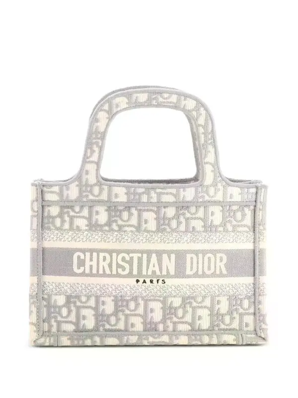Dior Oblique Canvas Mini Tote Bag - Grey
