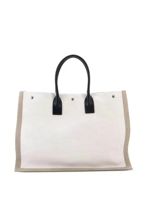 Saint Laurent Rive Gauche Shopper Canvas Large Tote Bag