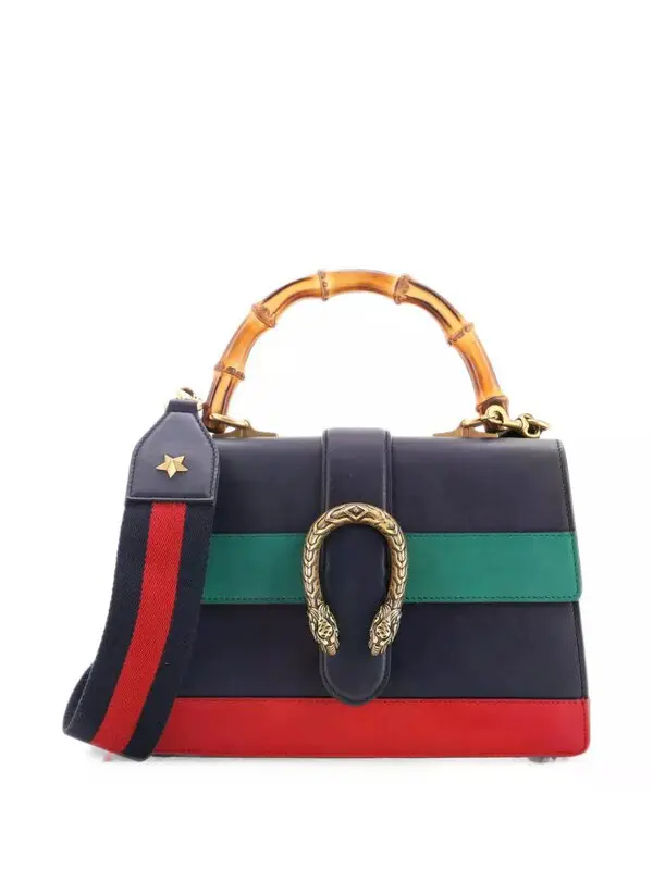 Gucci Dionysus Bamboo Top Handle Bag Colorblock Leather Medium Satchel