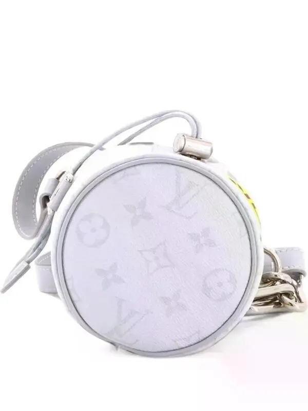 LOUIS VUITTON Limited Edition Logo Story Monogram Canvas Chalk Nano Bag Cross Body Bag - White