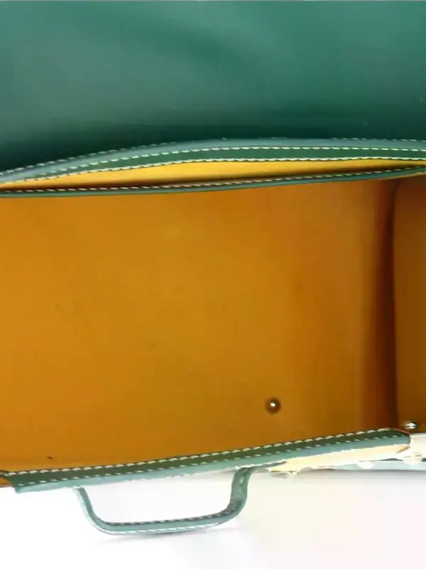 Goyard Saigon Top Handle Bag Coated Canvas With Leather Satchel