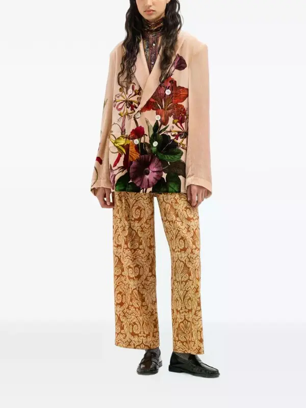 PIERRE-LOUIS MASCIA Damask-pattern Wool Trousers