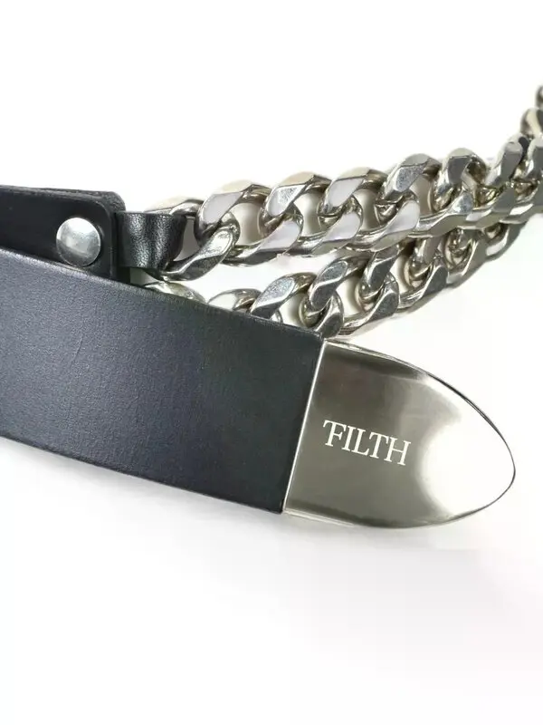 FILTH Chain-link Leather Belt