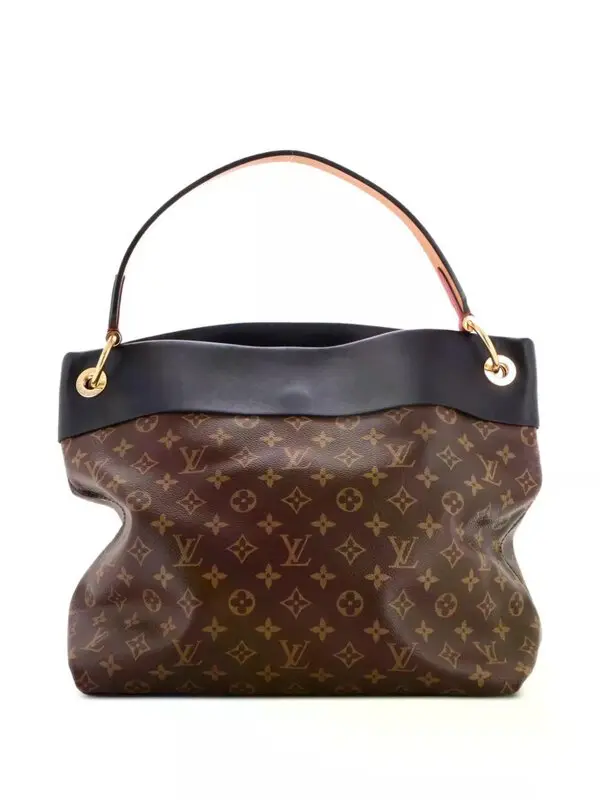 LOUIS VUITTON Tuileries Monogram Canvas With Leather Hobo Bag - Black
