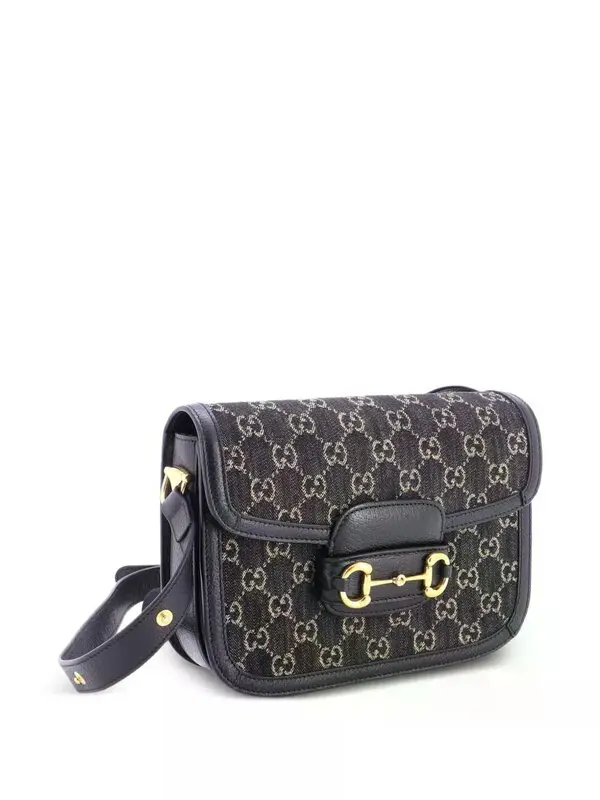 Gucci Horsebit 1955 Gg Denim Small Shoulder Bag