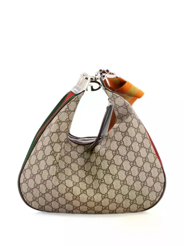 Gucci Attache Gg Coated Canvas Hobo Bag - Brown