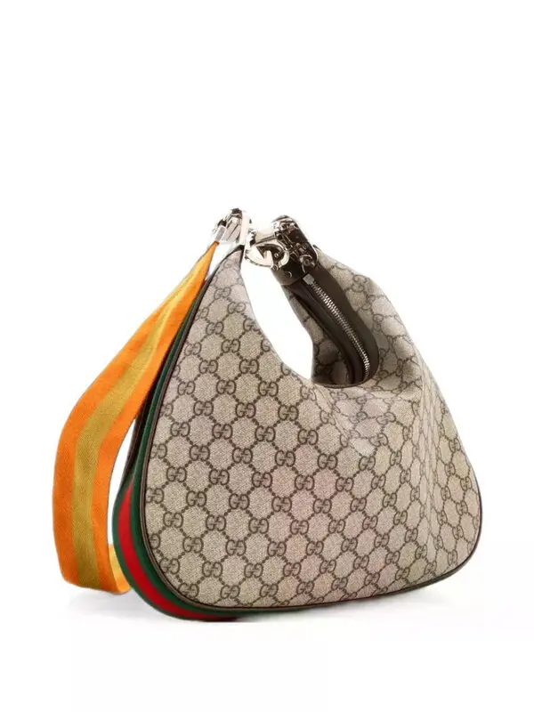 Gucci Attache Gg Coated Canvas Hobo Bag - Brown