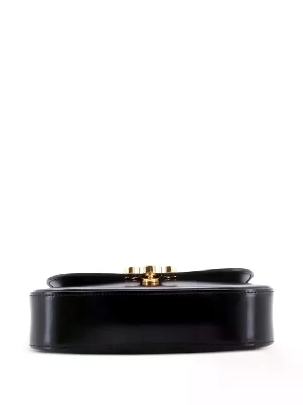 Celine Lola Triomphe Top Handle Satchel In Leather - Black