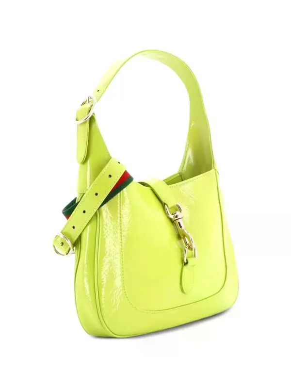 Gucci Jackie 1961 Patent Small Hobo Bag - Green