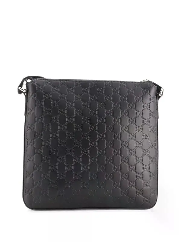 Gucci Signature Zip Messenger Bag Ssima Leather Cross Body Bag