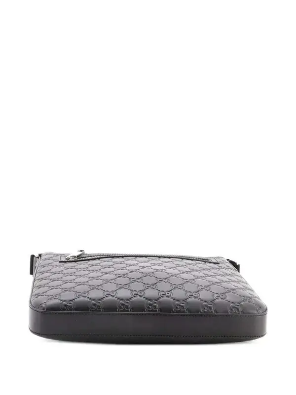 Gucci Signature Zip Messenger Bag Ssima Leather Cross Body Bag