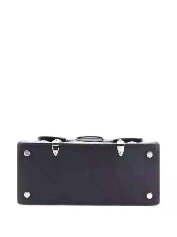 Goyard Structured Saigon Top Handle Bag Embroidered Coated Canvas With Leather Mini Satchel