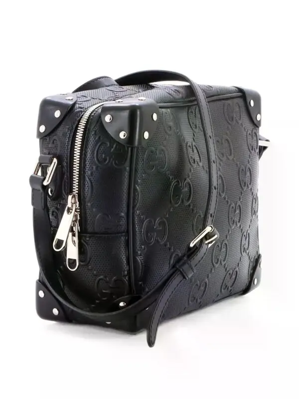 Gucci Gg Embossed Perforated Leather Crossbody Bag