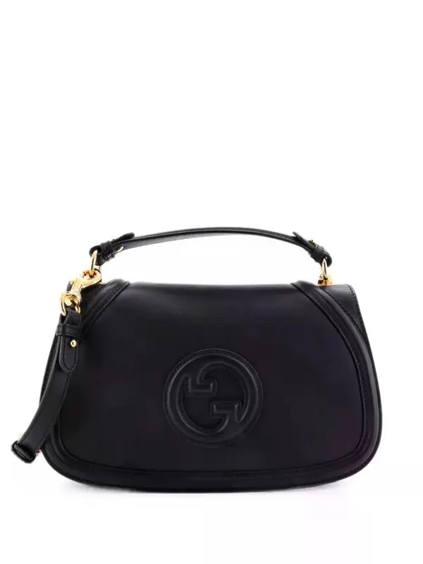 Gucci Blondie Leather Top Handle Shoulder Bag - Black