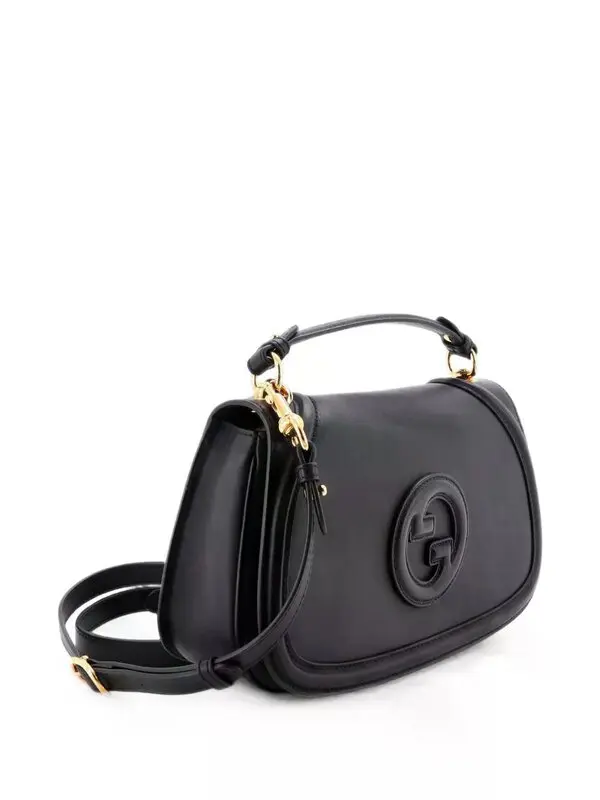 Gucci Blondie Leather Top Handle Shoulder Bag - Black