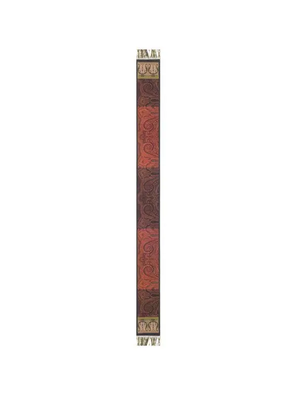 PIERRE-LOUIS MASCIA Aloewuf Paisley Floral-print Fringed Scarf - Brown