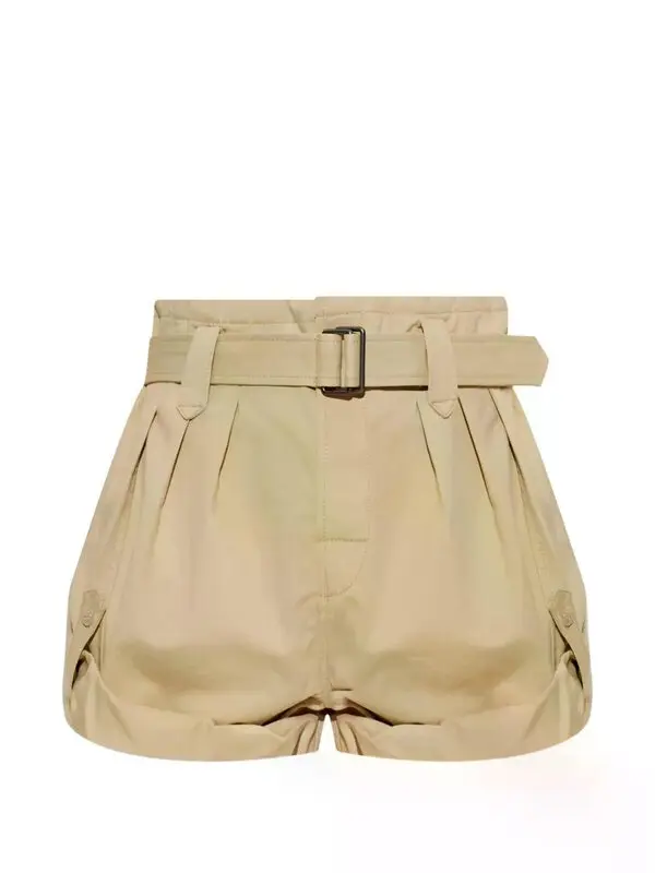 Kenzo Belted Pleated Shorts - Neutrals