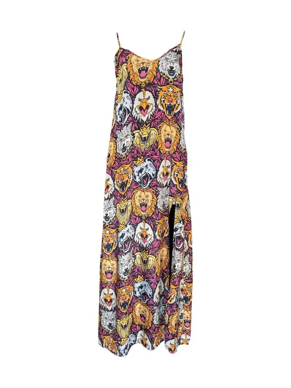 ANY OLD IRON Orange / Yellow Multicolor Born Wild Long Dress - Orange/yellow