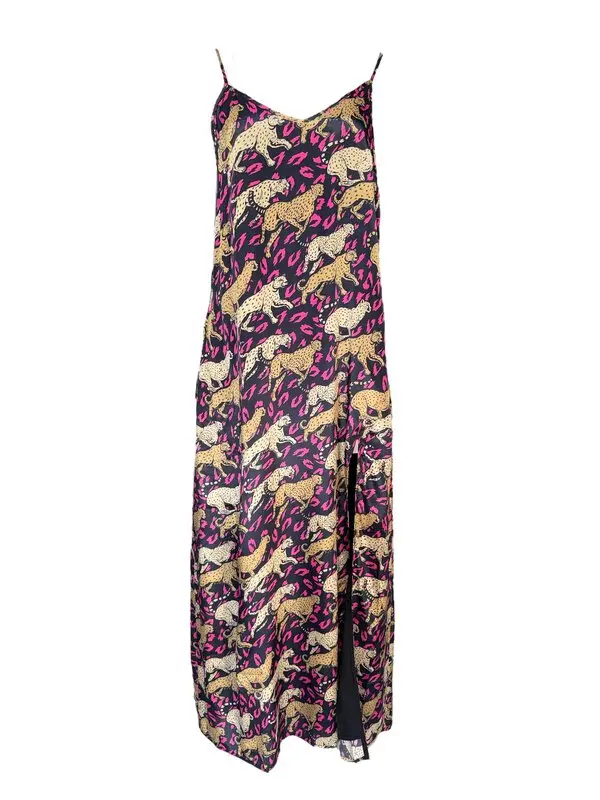 ANY OLD IRON Pink / Brown Wild Cheetah Long Dress - Pink/brown