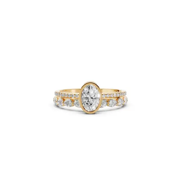 AYA FINE JEWELRY Marisol Oval And Pear Lab Grown Diamond Double Band Ring - Yellow