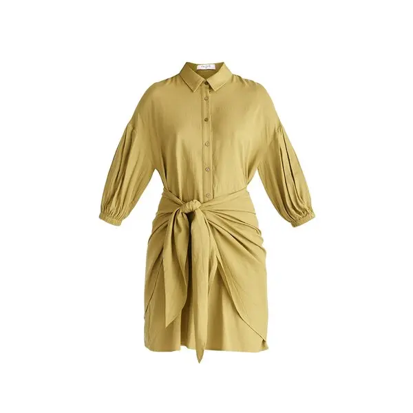 PAISIE Linen Blend Shirt Dress
