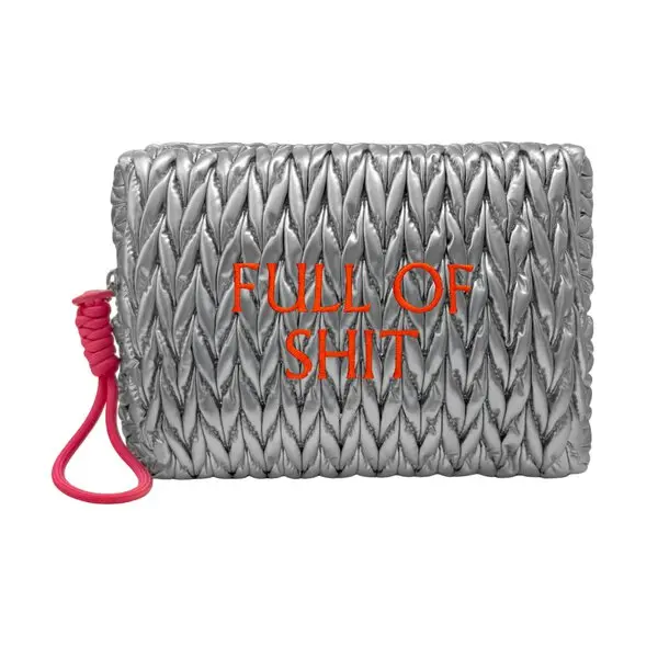LILLY LOVES Full Of Shit Cosmetic Bag - Silver