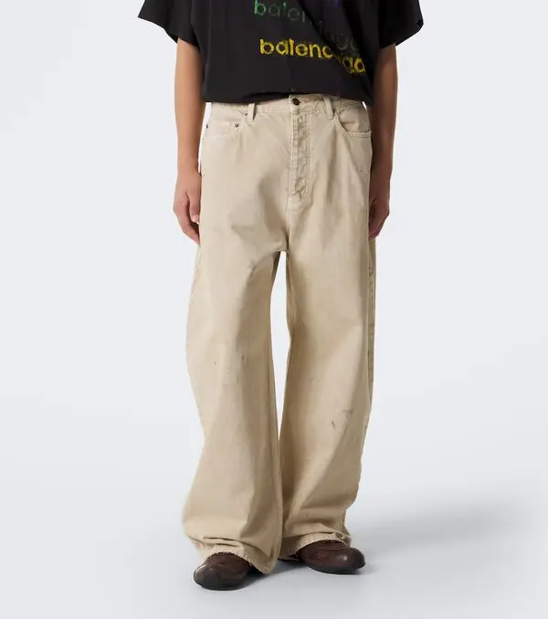 Balenciaga Distressed Wide-leg Jeans