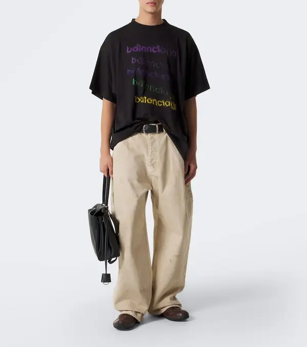 Balenciaga Distressed Wide-leg Jeans