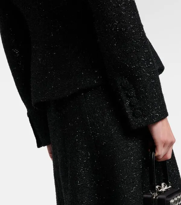 SELF-PORTRAIT Peplum Boucle Midi Dress