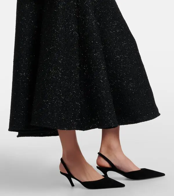 SELF-PORTRAIT Peplum Boucle Midi Dress