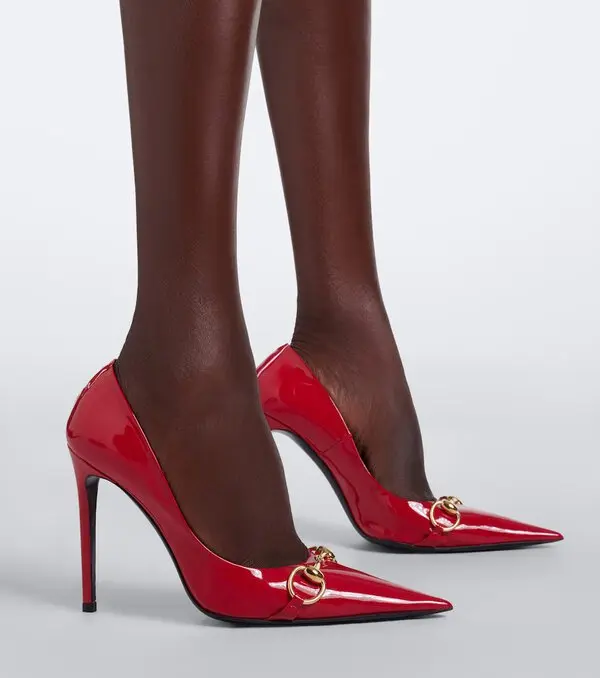 Gucci Donna Horsebit Patent Leather Pumps