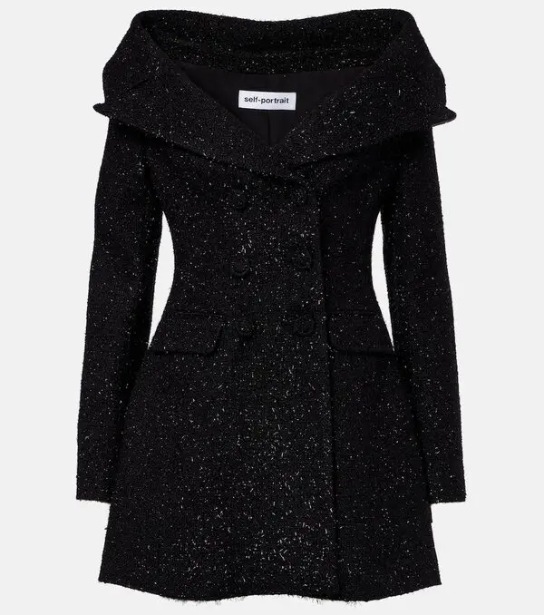 SELF-PORTRAIT Boucle Minidress - Black