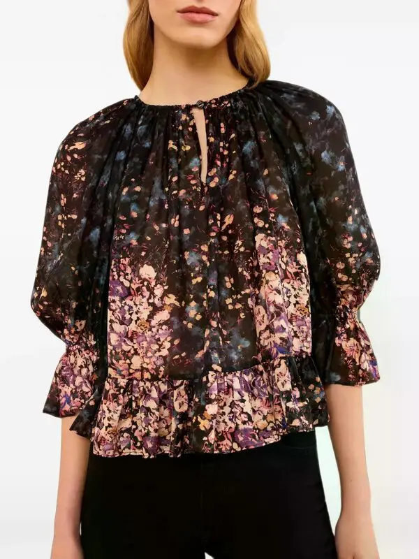 Ulla Johnson Elise Floral-jacquard Ruffled Blouse