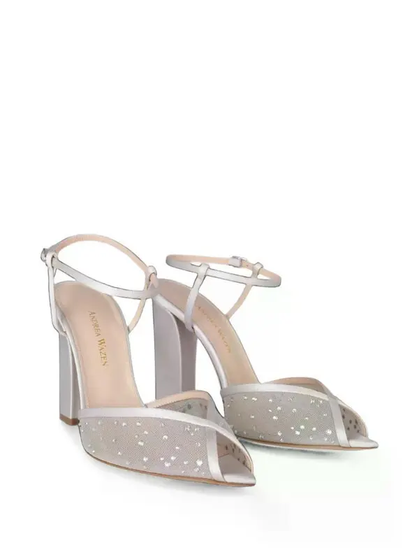 ANDREA WAZEN Katy Crystal-embellished Mesh-panel Sandals