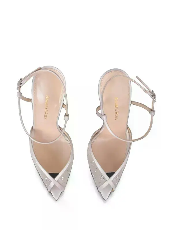 ANDREA WAZEN Katy Crystal-embellished Mesh-panel Sandals