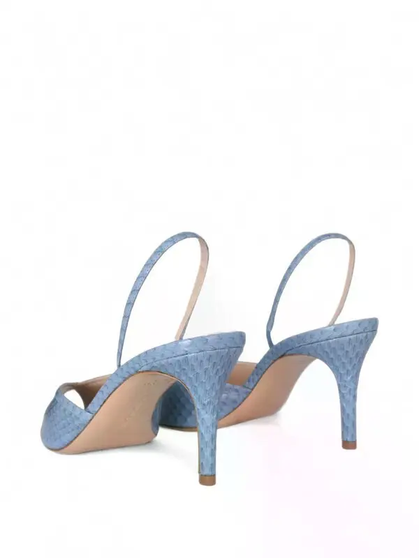 ANDREA WAZEN Katy Snakeskin Slingback Pumps