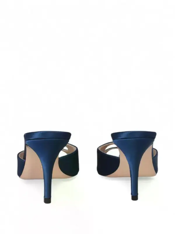 ANDREA WAZEN Carol Buckle-detail Satin Sandals - Blue