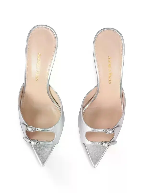 ANDREA WAZEN Carol Buckle-detail Pointed-toe Sandals